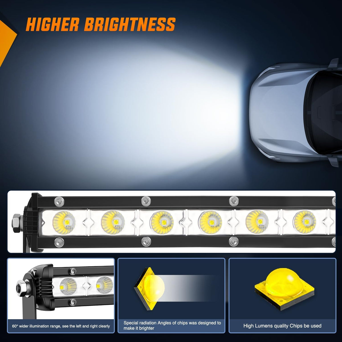 13 Inch 36W 12LED Single Row Ultra-Slim Spot Flood Combo LED Light Bar ...