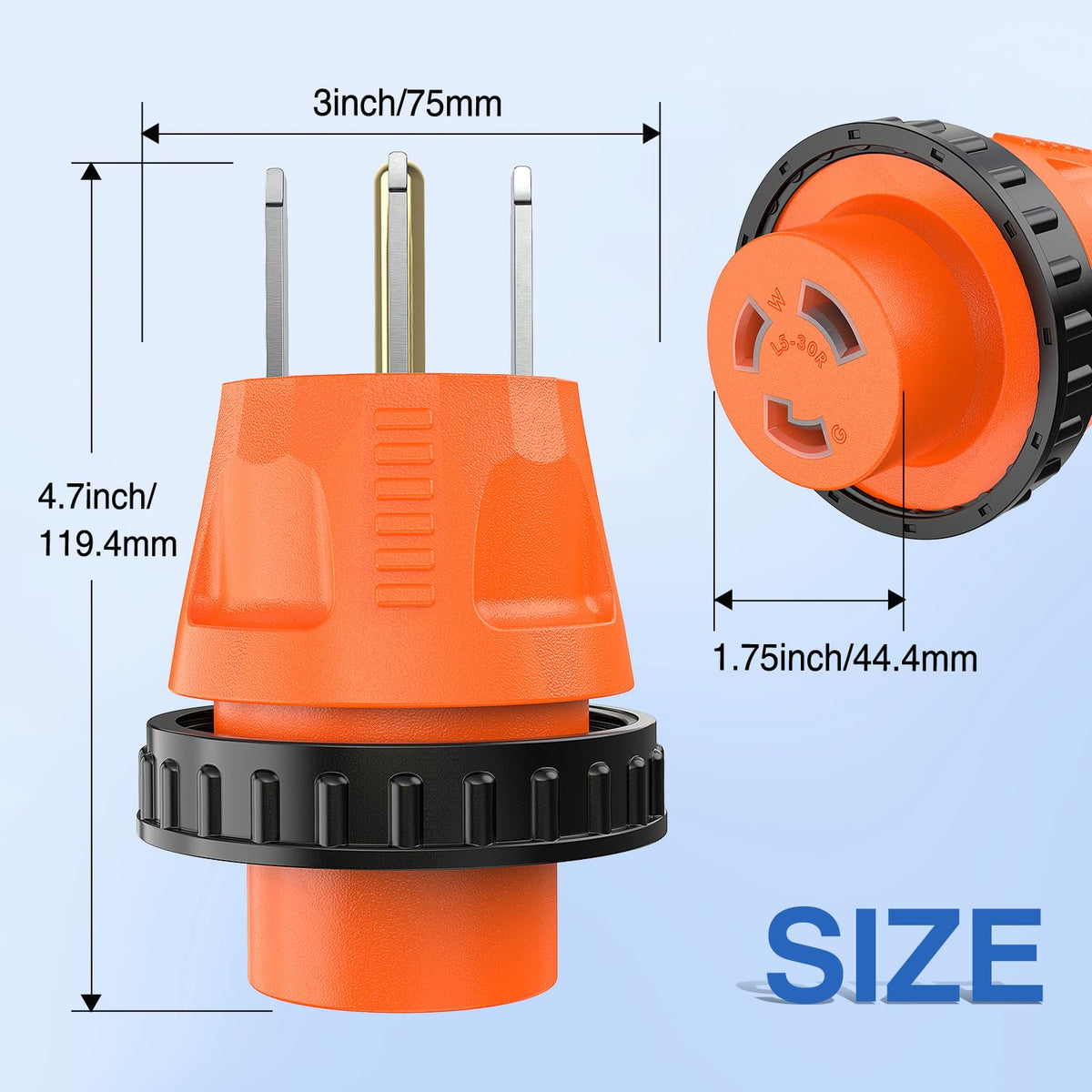 50Amp Male to 30Amp Twist Lock Female RV Power Adapter – Nilight