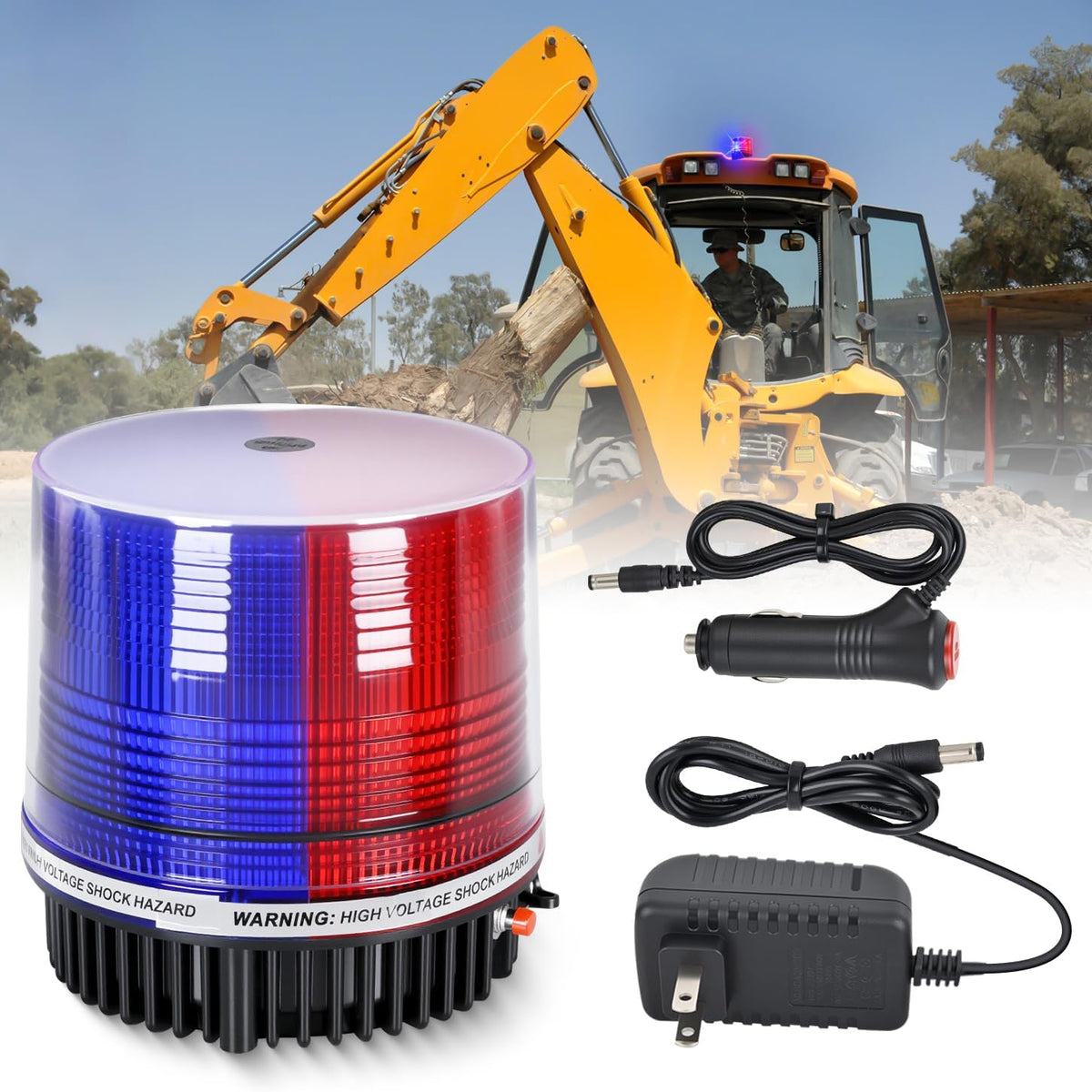 18LED Strobe Lights Red Blue Wireless Rotating Emergency Safety ...