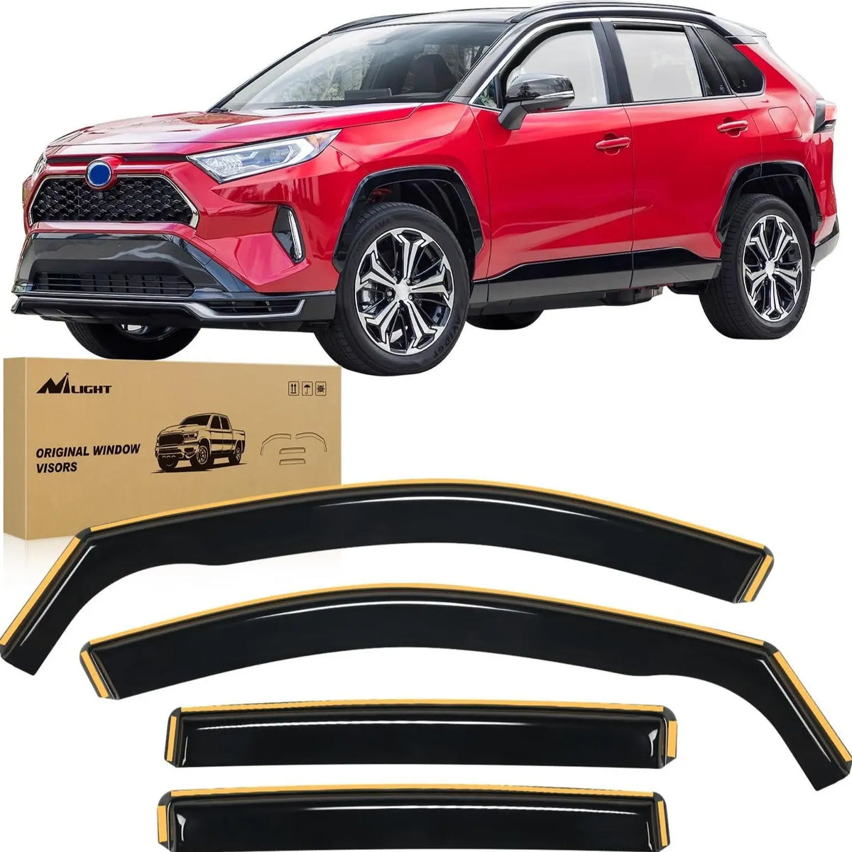2019 2020 2021 2022 2023 2024 Toyota RAV4 Rain Guards Acrylic 4Pcs ...