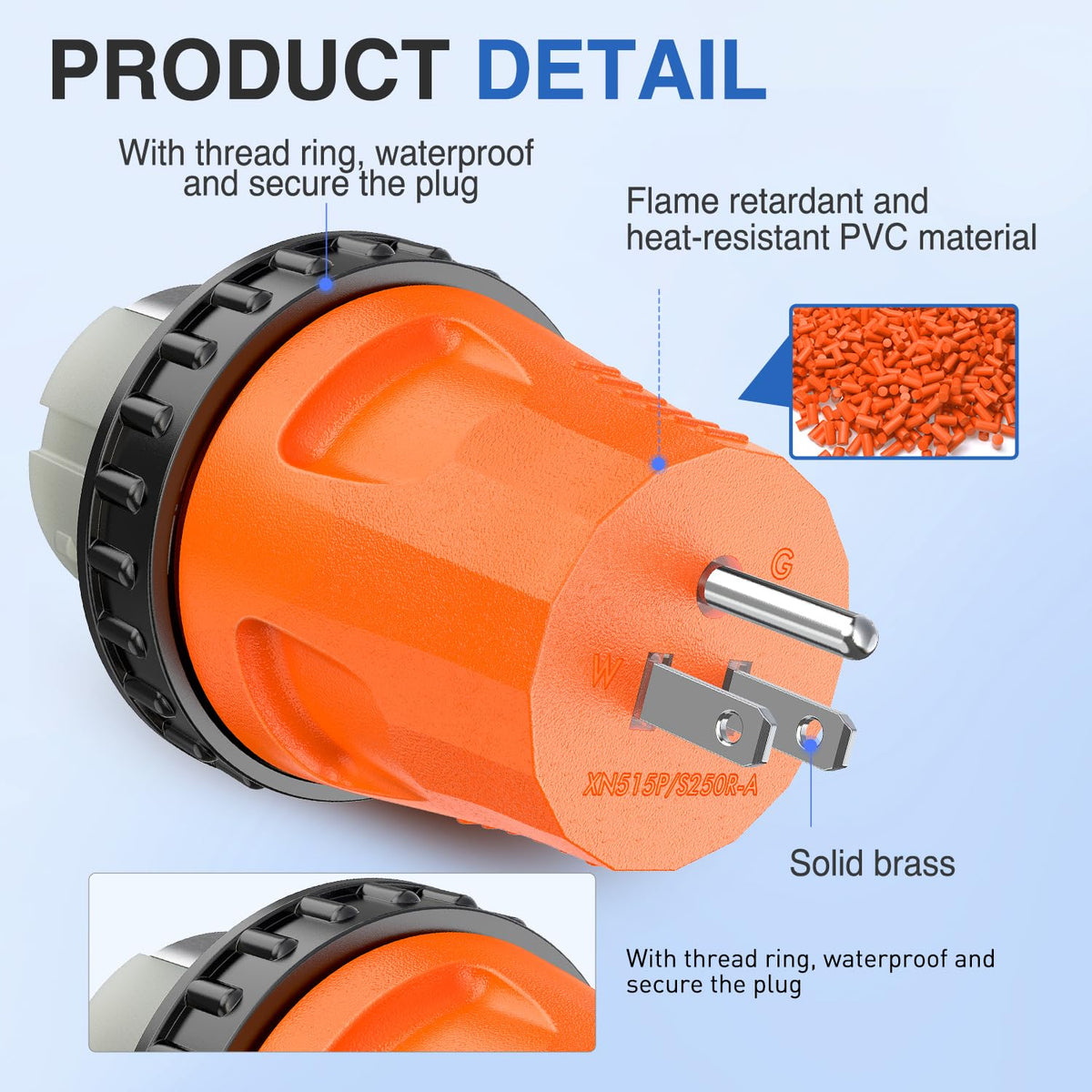 15Amp Male to 50Amp Twist Lock Female Power Adapter – Nilight