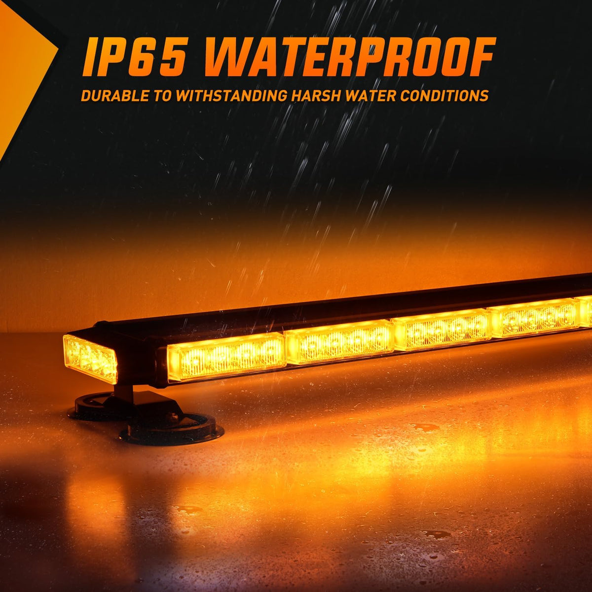 29.5" Roof Top Amber Strobe Lights 56LED Hazard Emergency Warning Ligh ...