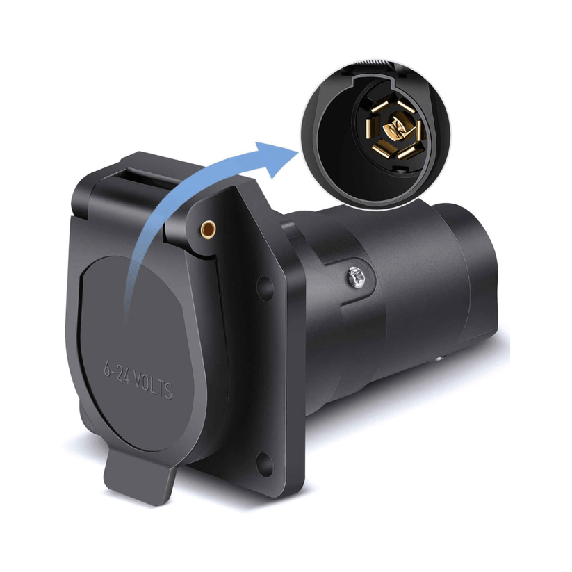 7 Pin Male Trailer Round RV Blade Connector Socket – Nilight