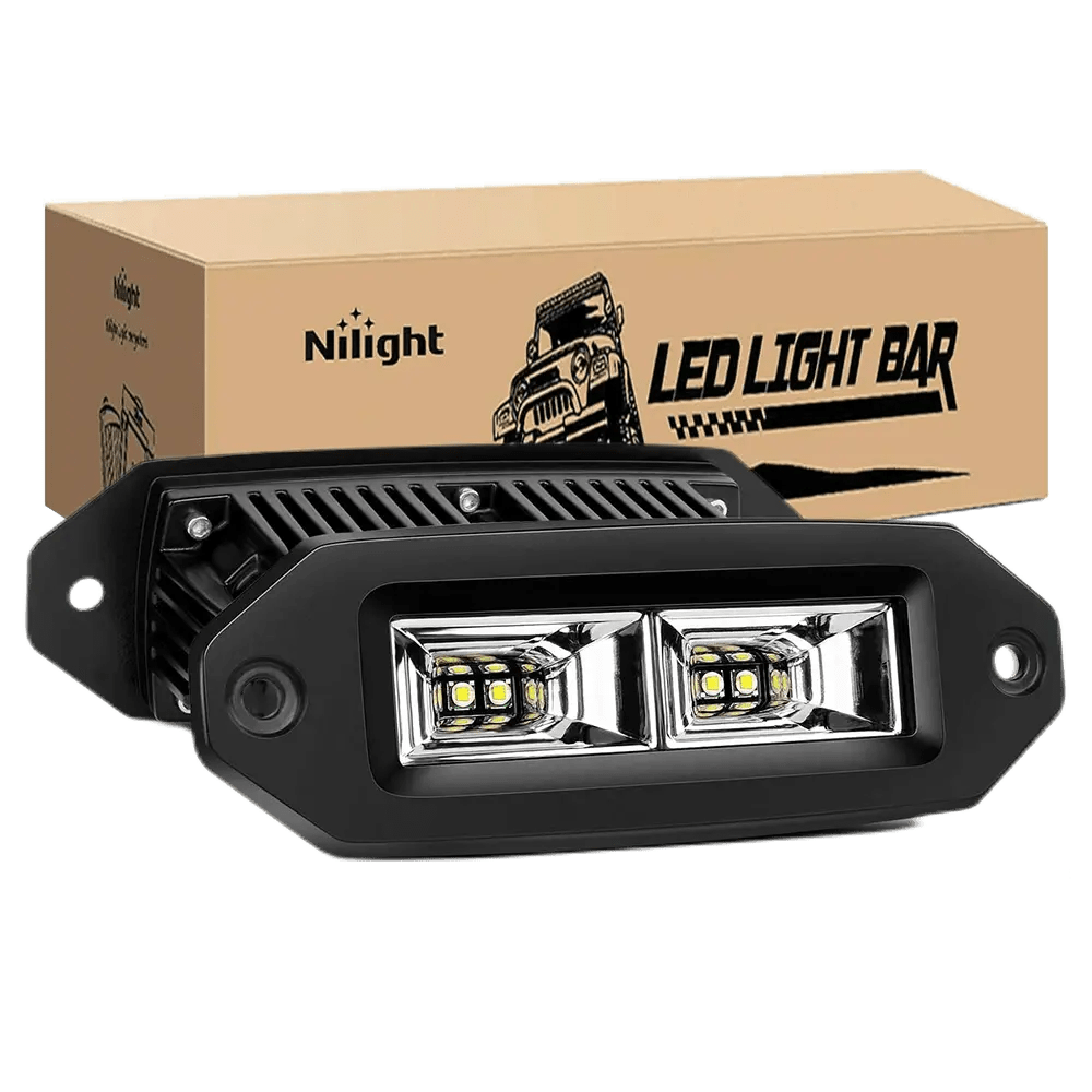 7 Inch 40W 3600LM Flush Mount Flood LED Work Light (Pair) – Nilight