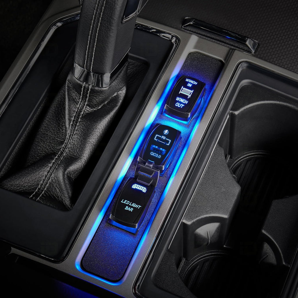 Vehicle Parts & Accessories Rocker Switch Style PD Type C QC 3.0 USB ...