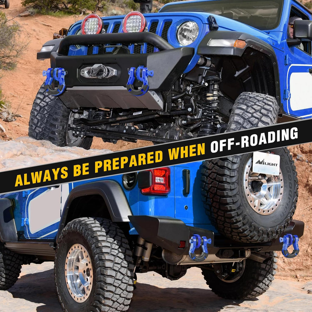 3/4 inch Mega D-Ring Shackle With 7/8 inch Screw Pin 68000LBS Blue (Pa ...