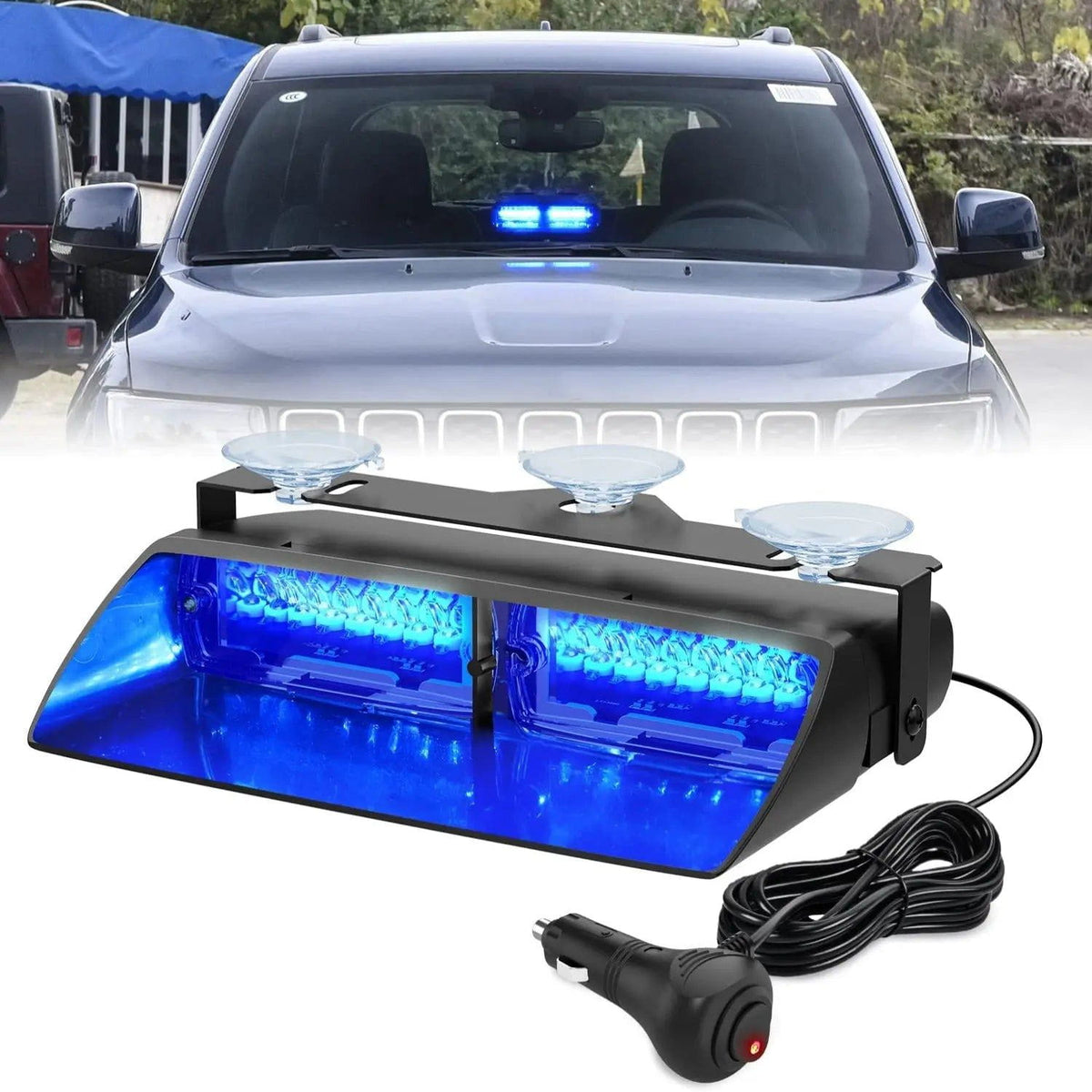 8 Inch 16 Leds Windshield Hazard Blue Strobe Light – Nilight