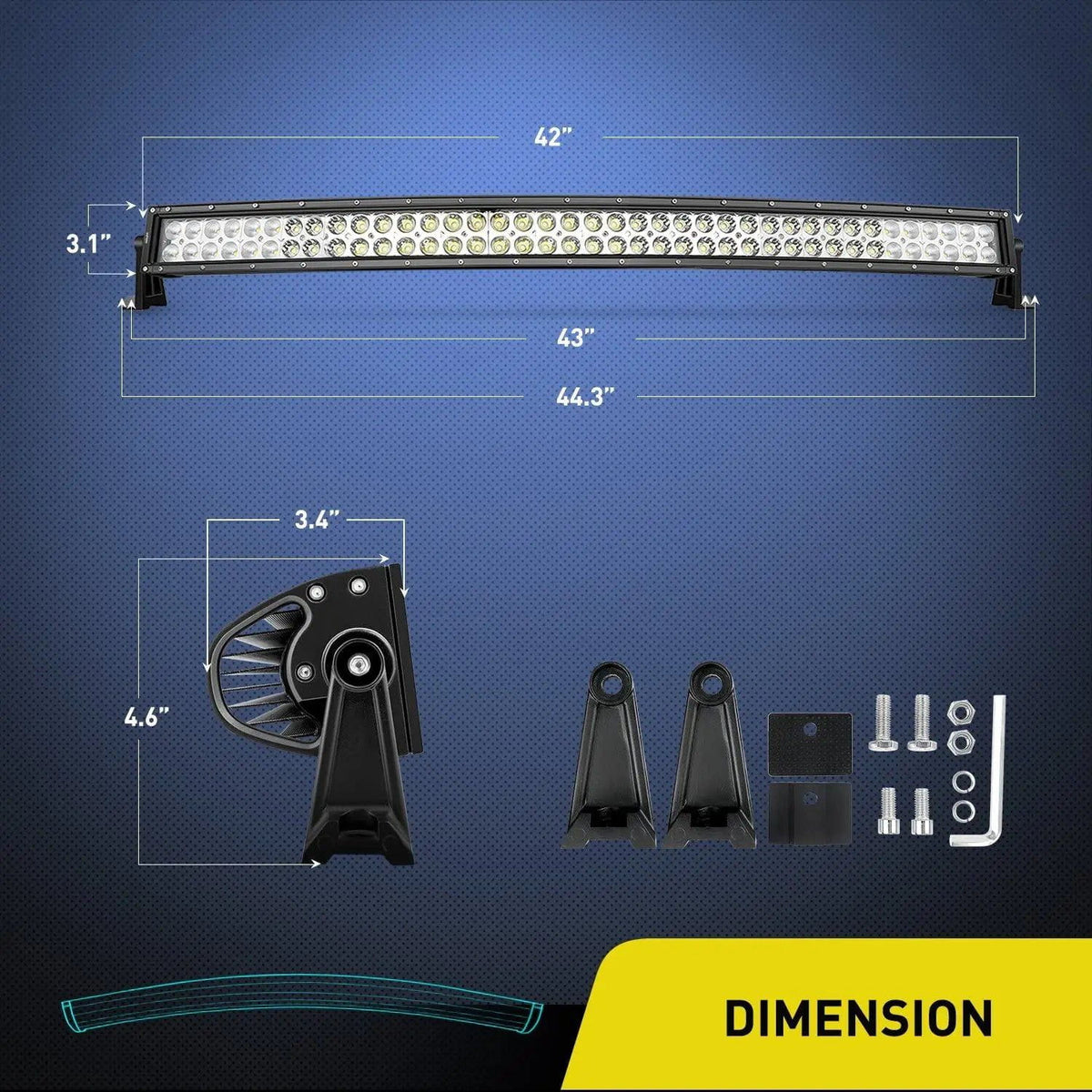 42 Inch 240W Double Row Curved Spot Flood LED Light Bar – Nilight
