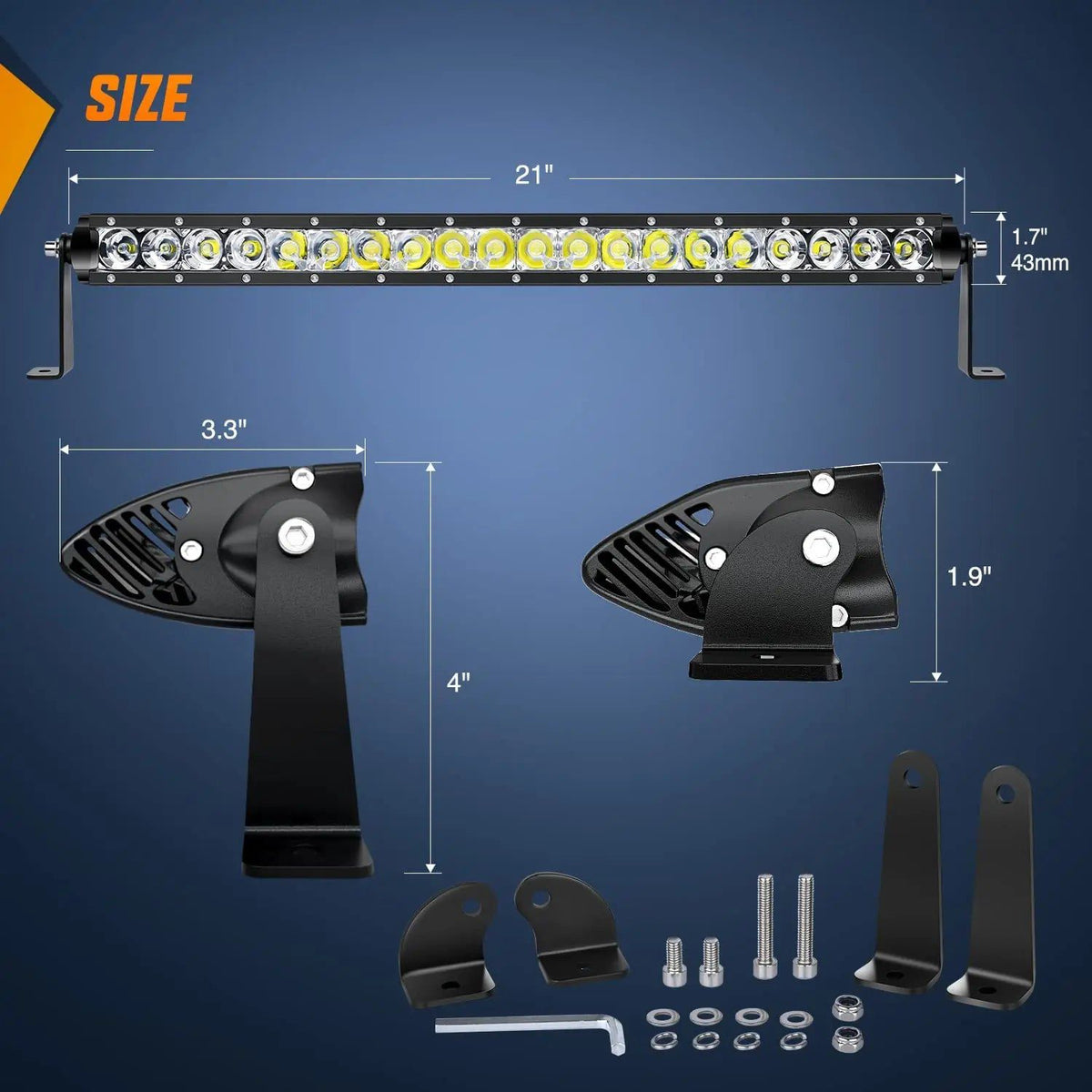 21 Inch 100W Slim Spot Flood Led Light Bar – Nilight
