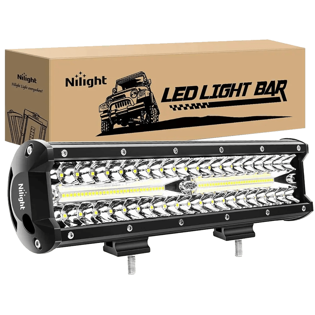 12 Inch 300W 30000LM Triple Row Spot/Flood Led Light Bar - Nilight