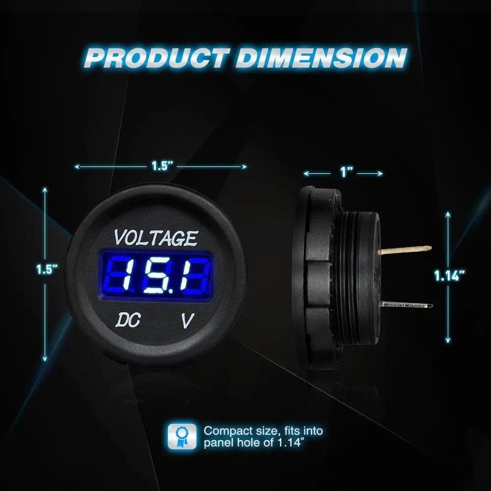 LED Digital Display Voltmeter Panel Blue – Nilight