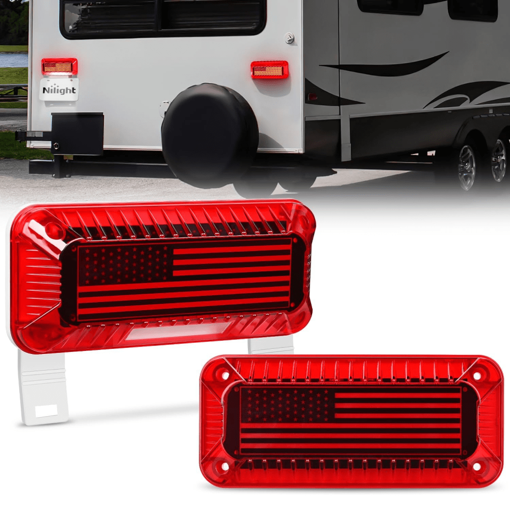 72Leds LED RV White License Plate Red Tail Lights – Nilight