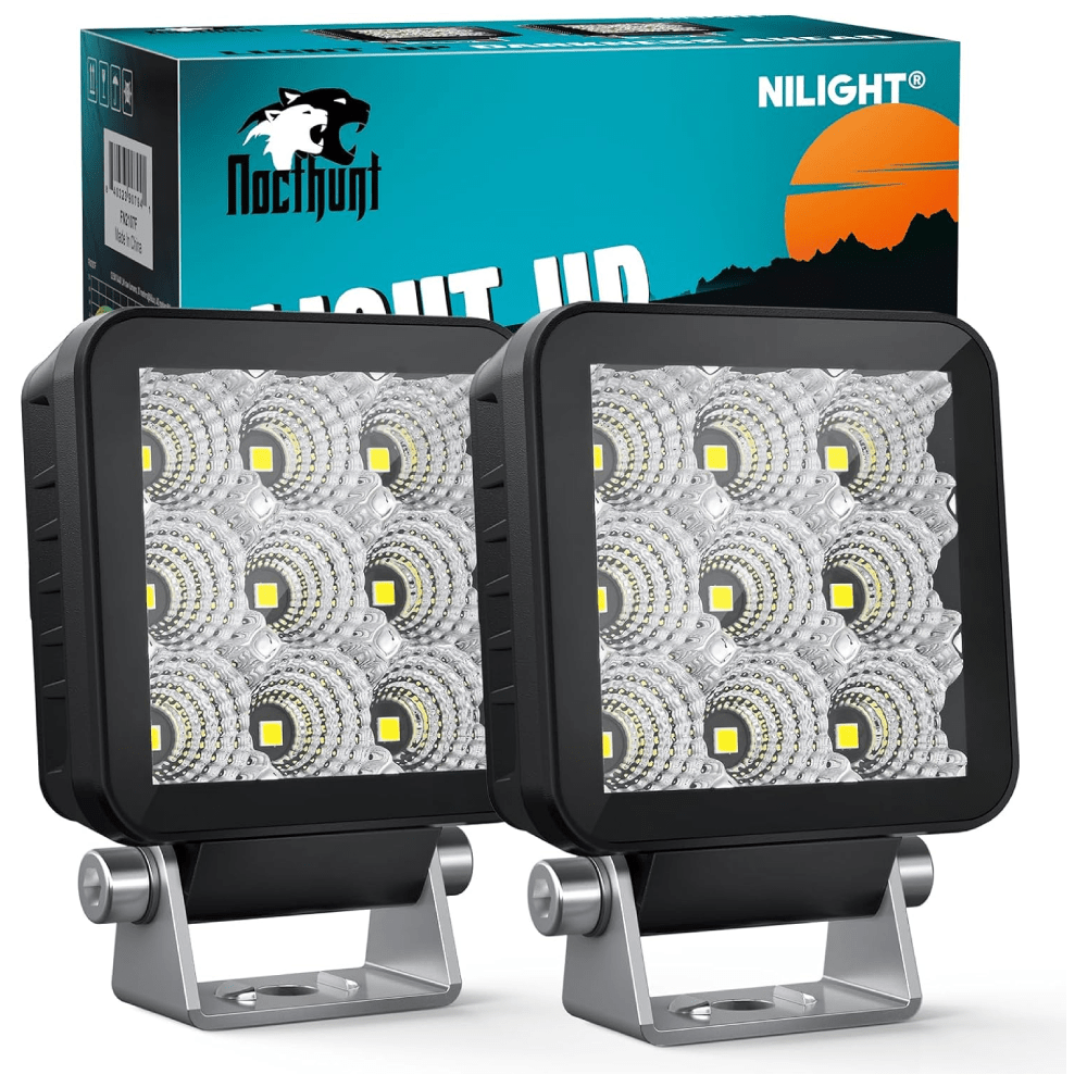 3inch 9LED Square Flood Built-in EMC LED Pod Lights (Pair) – Nilight