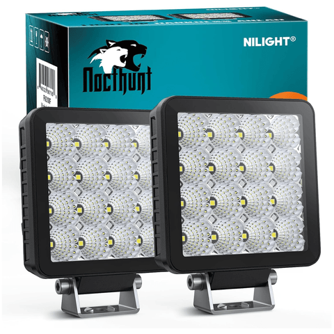 4" 16LED Square Flood Built-in EMC LED Pod Lights (Pair) – Nilight