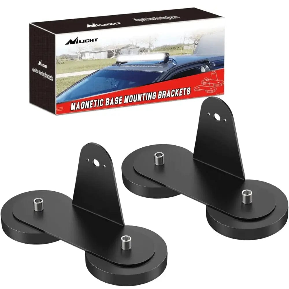 Magnetic Base Side-Mounted Sucker Holder Bracket (Pair) - Nilight
