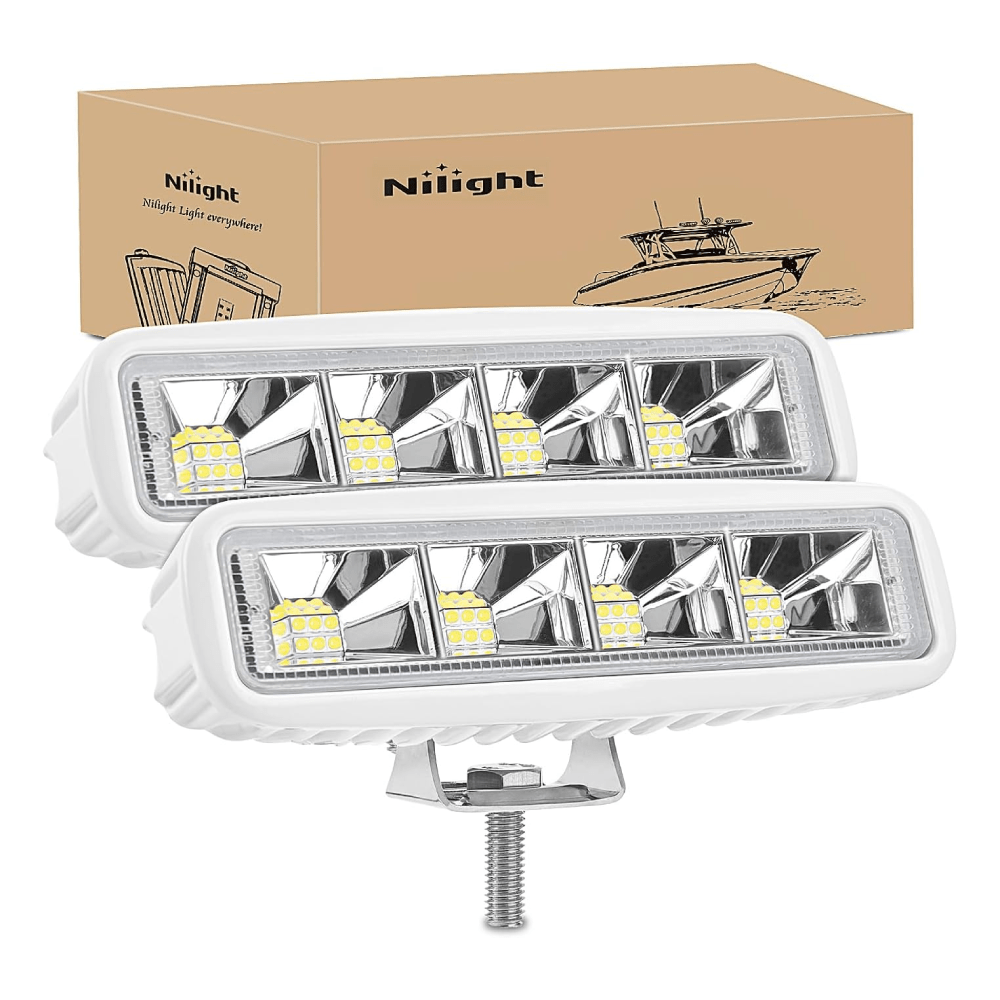 6 Inch 72W Flood White Case Led Work Lights (Pair) – Nilight