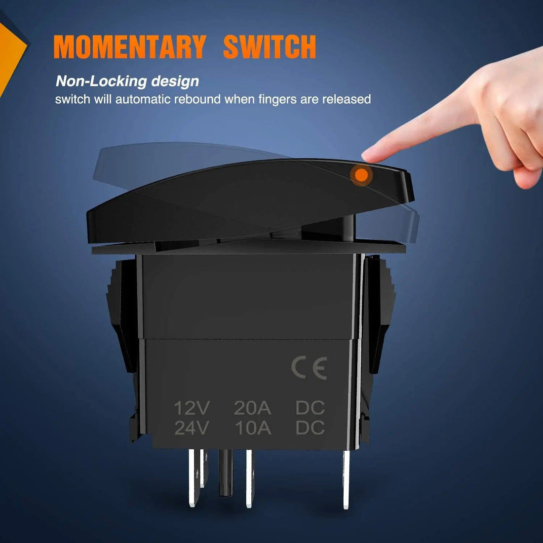 5Pin Laser On/Off Momentary Horn Rocker Switch Blue – Nilight