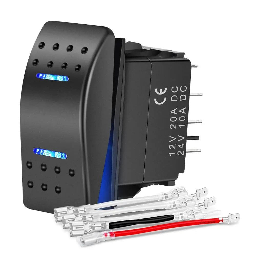 7Pin DPDT On/Off Momentary Rocker Switch Blue – Nilight