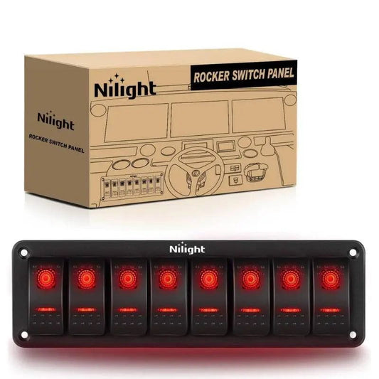 8 Gang Switch Panel LED Equipment For Automative & Marine - Nilight