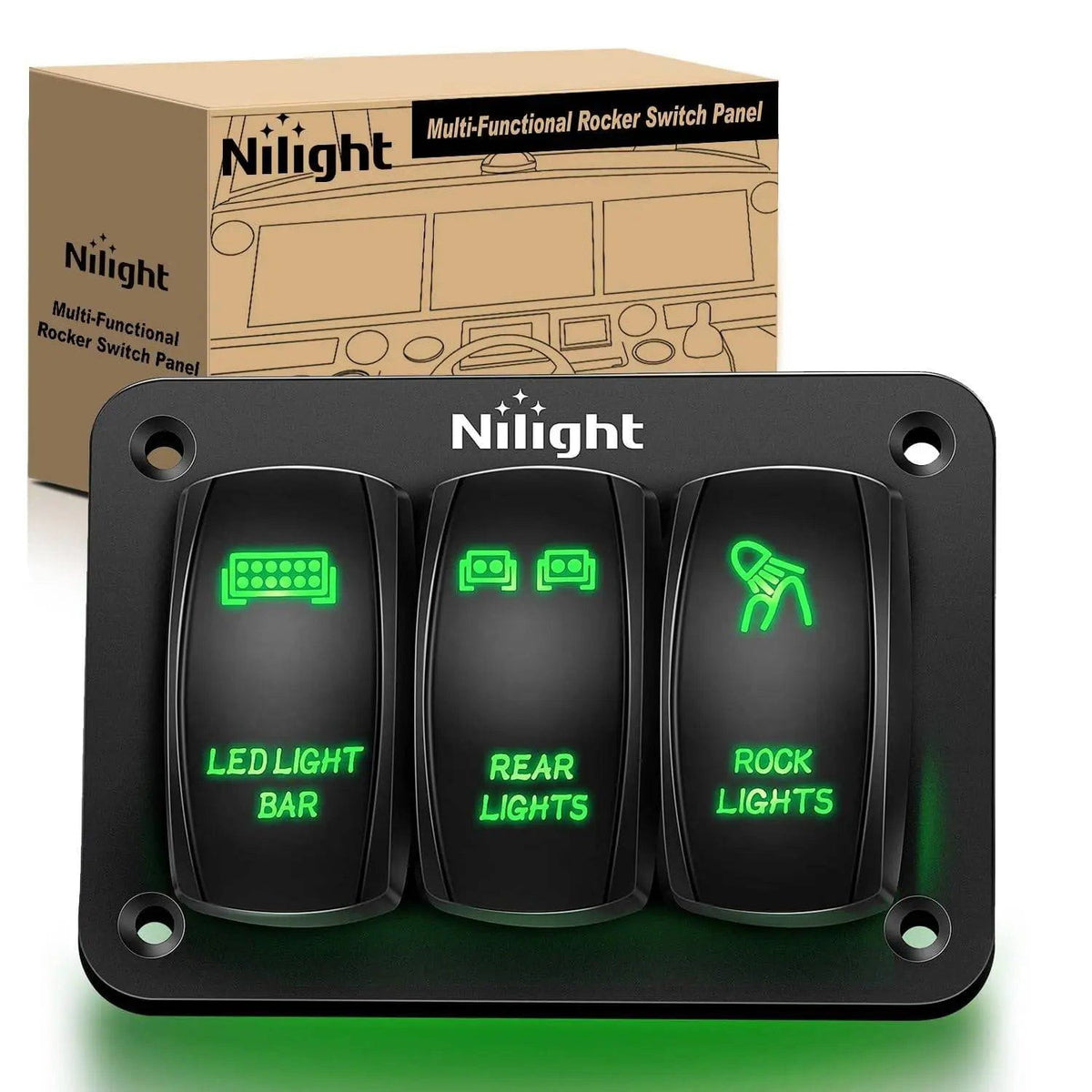 3Gang Led Light Bar/Rear Lights/Rock Lights 5Pin ON/Off Rocker Switch ...