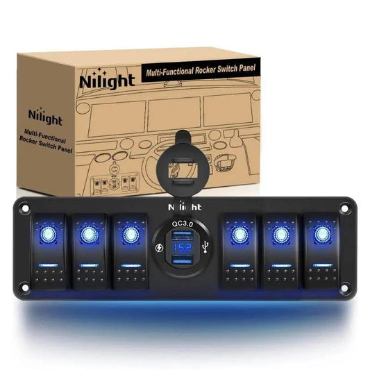 6 Gang Switch Panel LED Equipment For Automative & Marine - Nilight