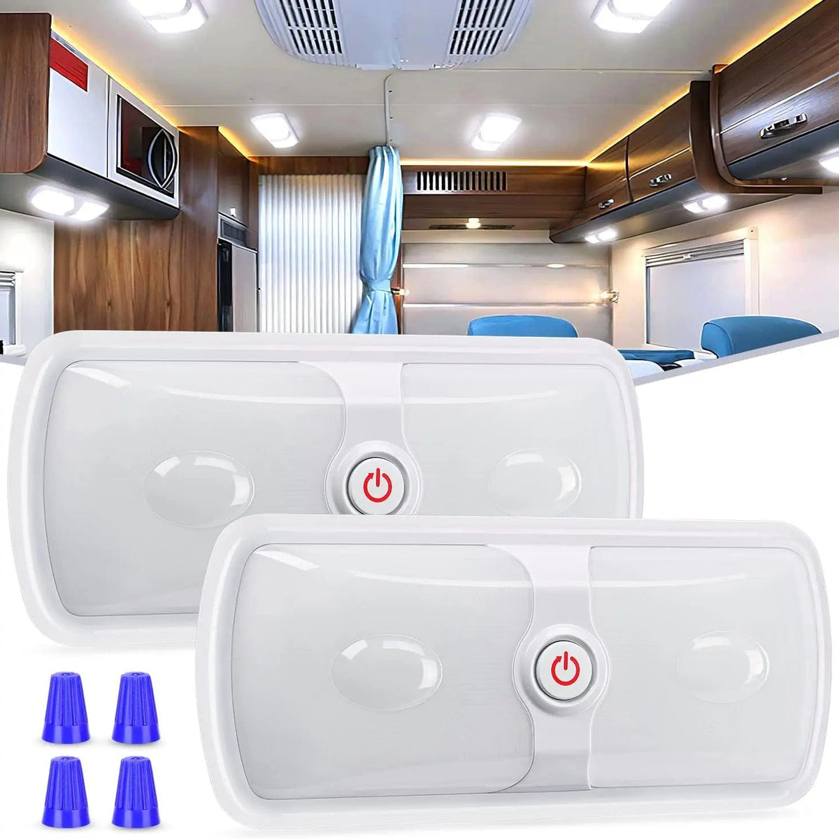 RV Interior Ceiling White LED Lights (Pair) - Nilight