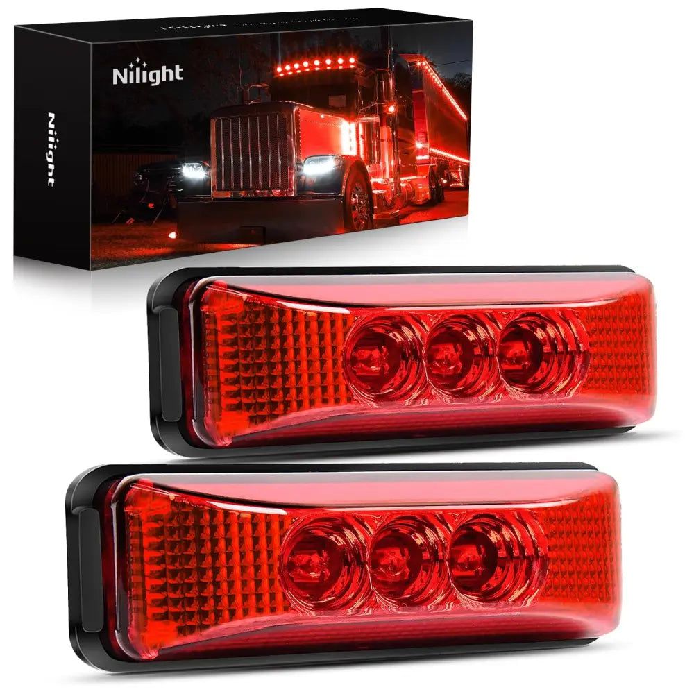 3.9 Inch Red LED Fender/Side Marker Light (Pair) - Nilight