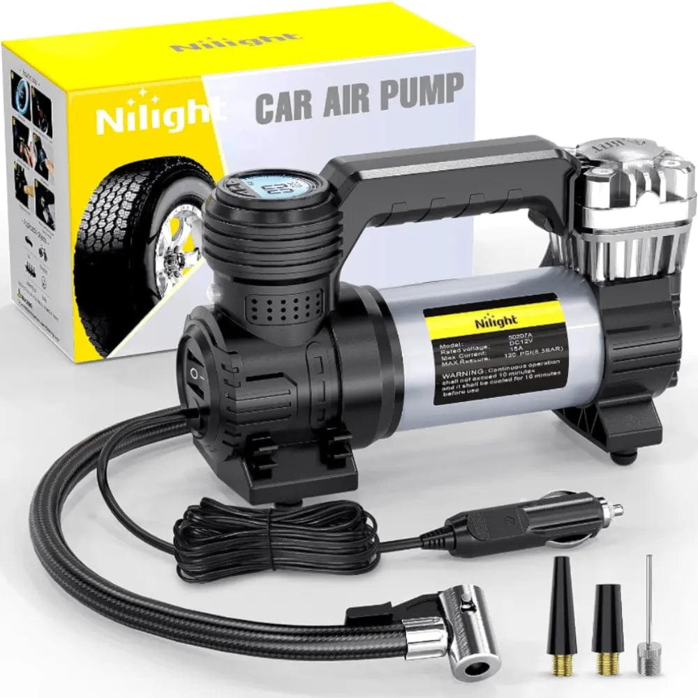 Tire Inflator Fast Air Compressor Double Cylinder Digital 120PSI – Nilight