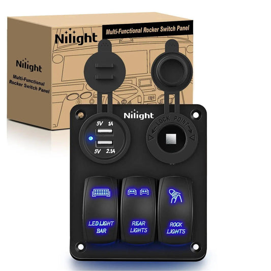 3 Gang Switch Panel LED Equipment - Nilight