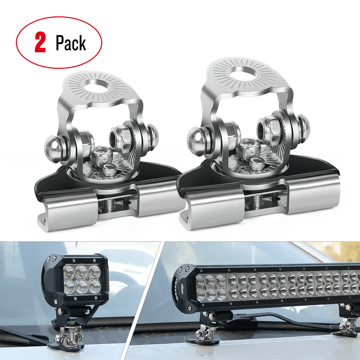 Universal Adjustable Pillar Hood Clamp Holder Mount Bracket (Pair ...