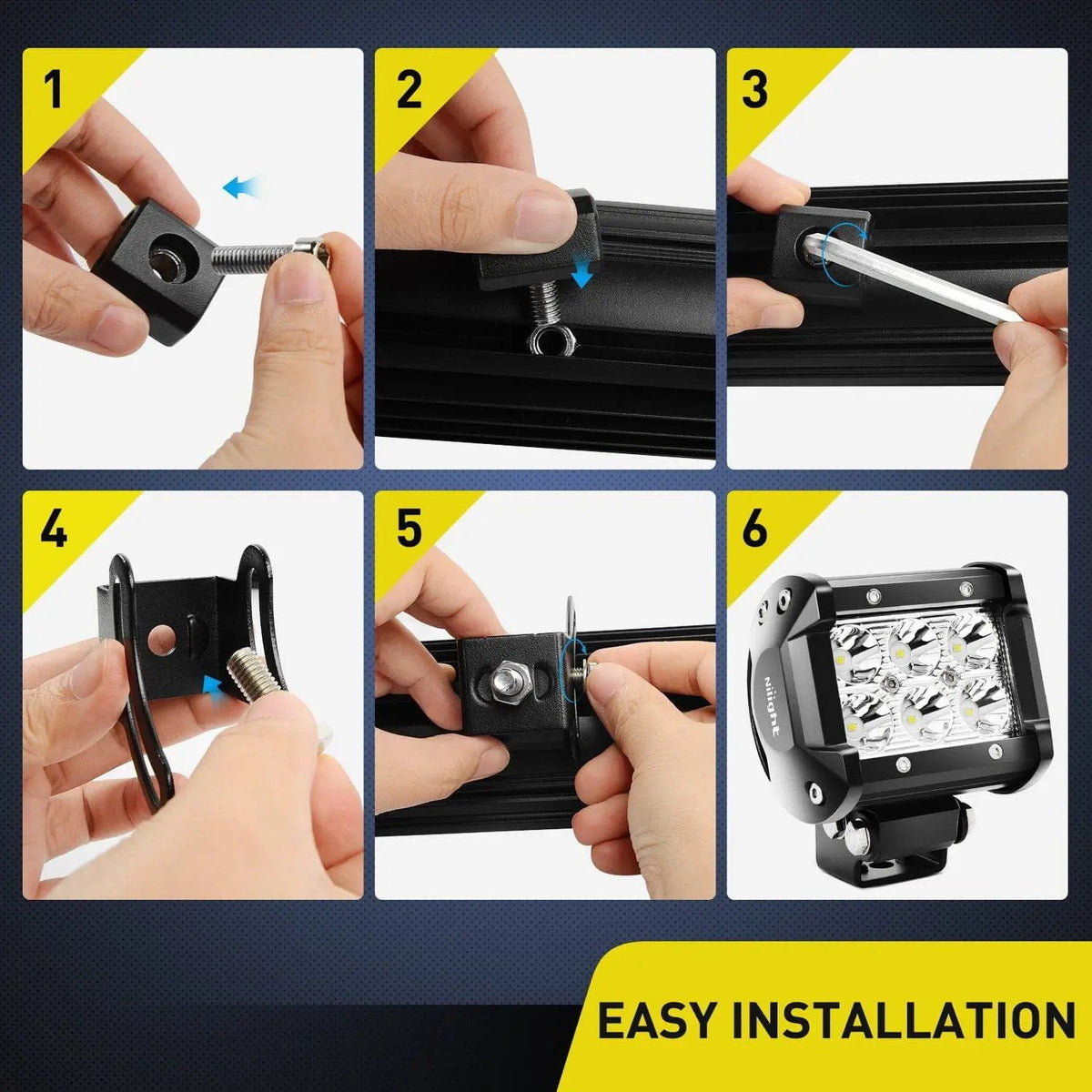 Durable Car LED Light Bar Mounts - Nilight