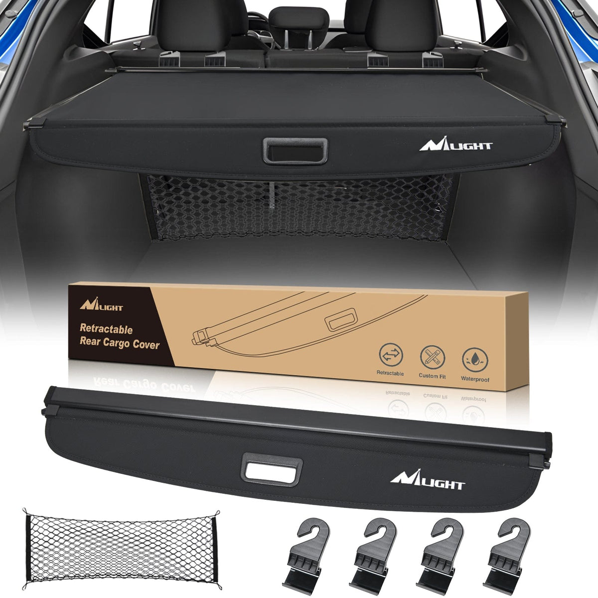 Trunk Cargo Cover for Nissan Kicks 2018 2019 2020 2021 2022 2023 2024 ...