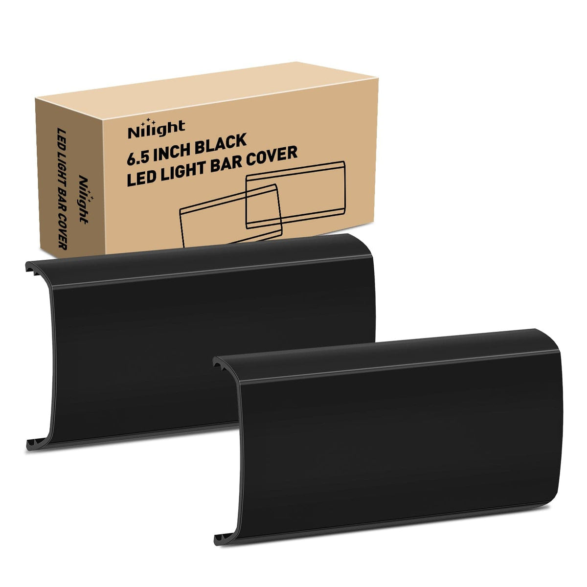 2Pcs 6.5 inch Black Light Bar Cover - Nilight