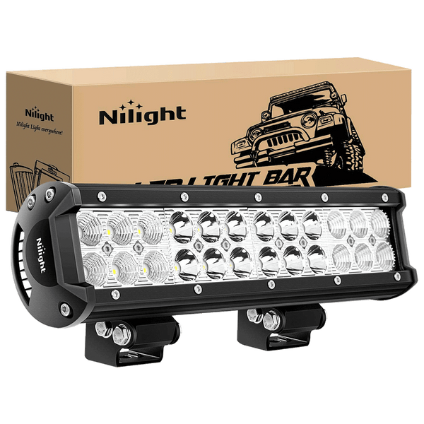 12" 72W 5000LM Double Row Spot/Flood Led Light Bar – Nilight
