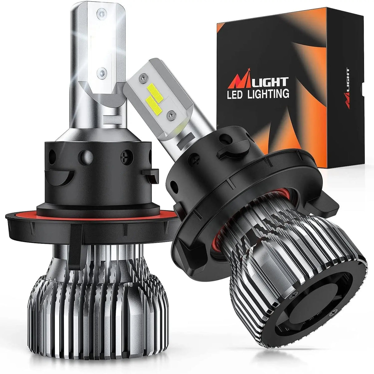 E1 H13/9008 LED Headlight Bulbs, 350% Brighter, 50W 10000LM LED High ...